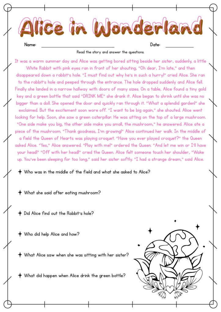 Reading Comprehension Worksheets 4th Grade Definition - Reading ...