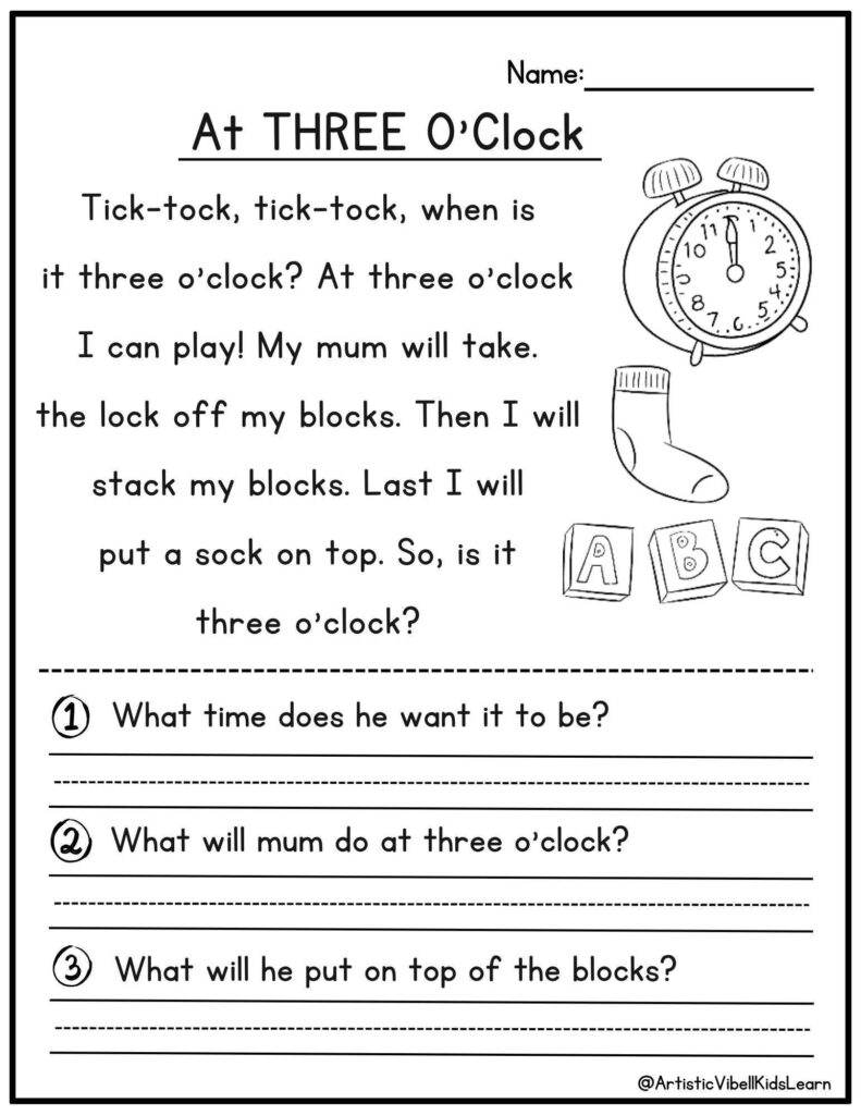 Sentence Reading Comprehension Worksheets - Reading Comprehension ...
