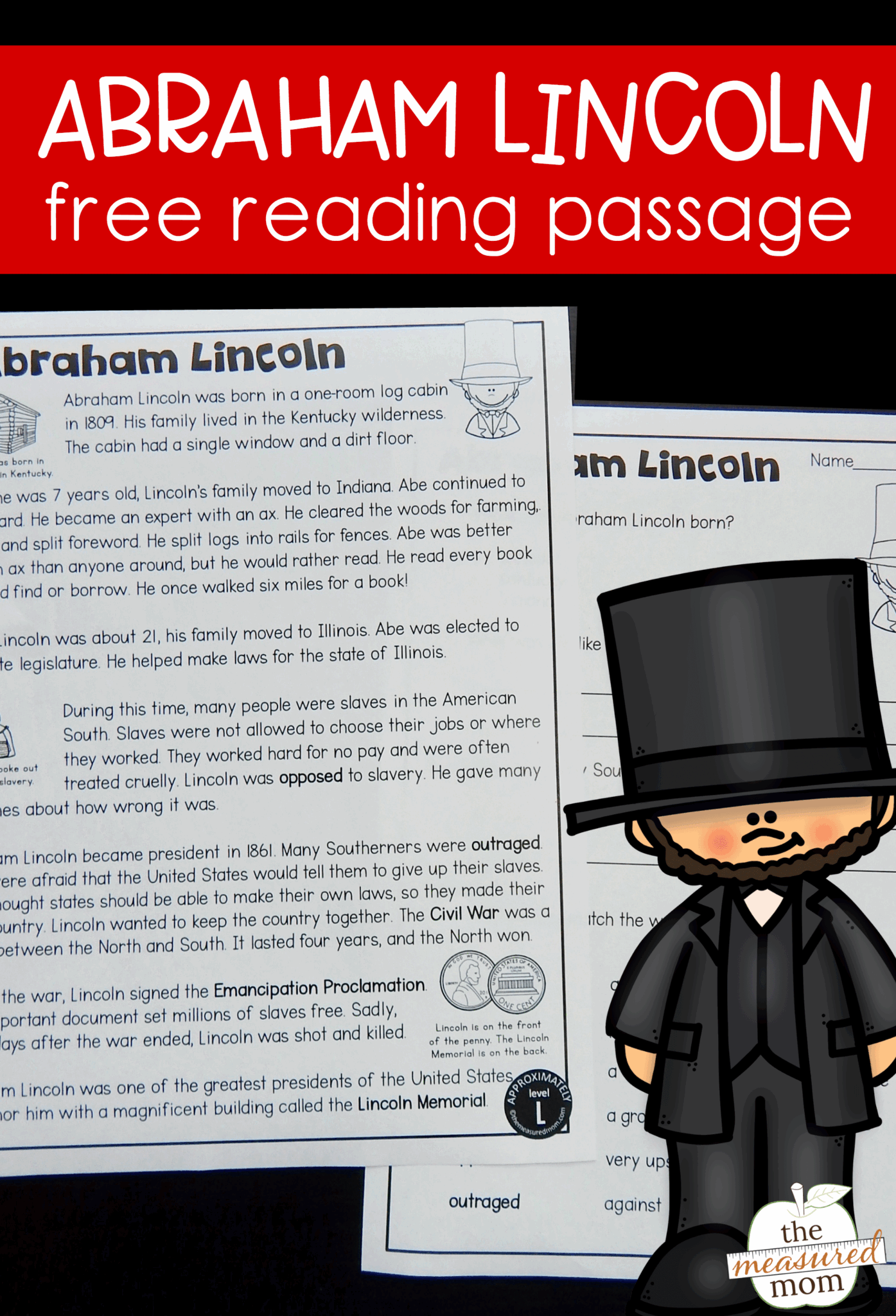Reading Comprehension Worksheets Abraham Lincoln - Reading ...