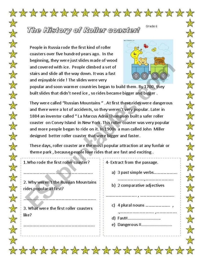 Reading Comprehension Adjectives Worksheets - Reading Comprehension ...