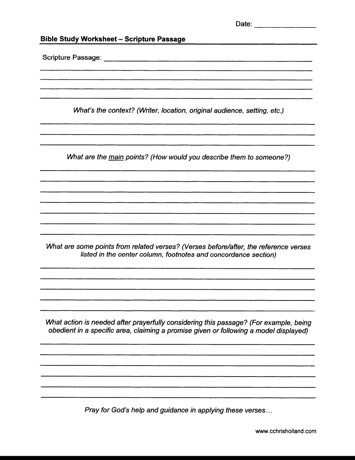 Printable Bible Reading Comprehension Worksheets - Reading ...