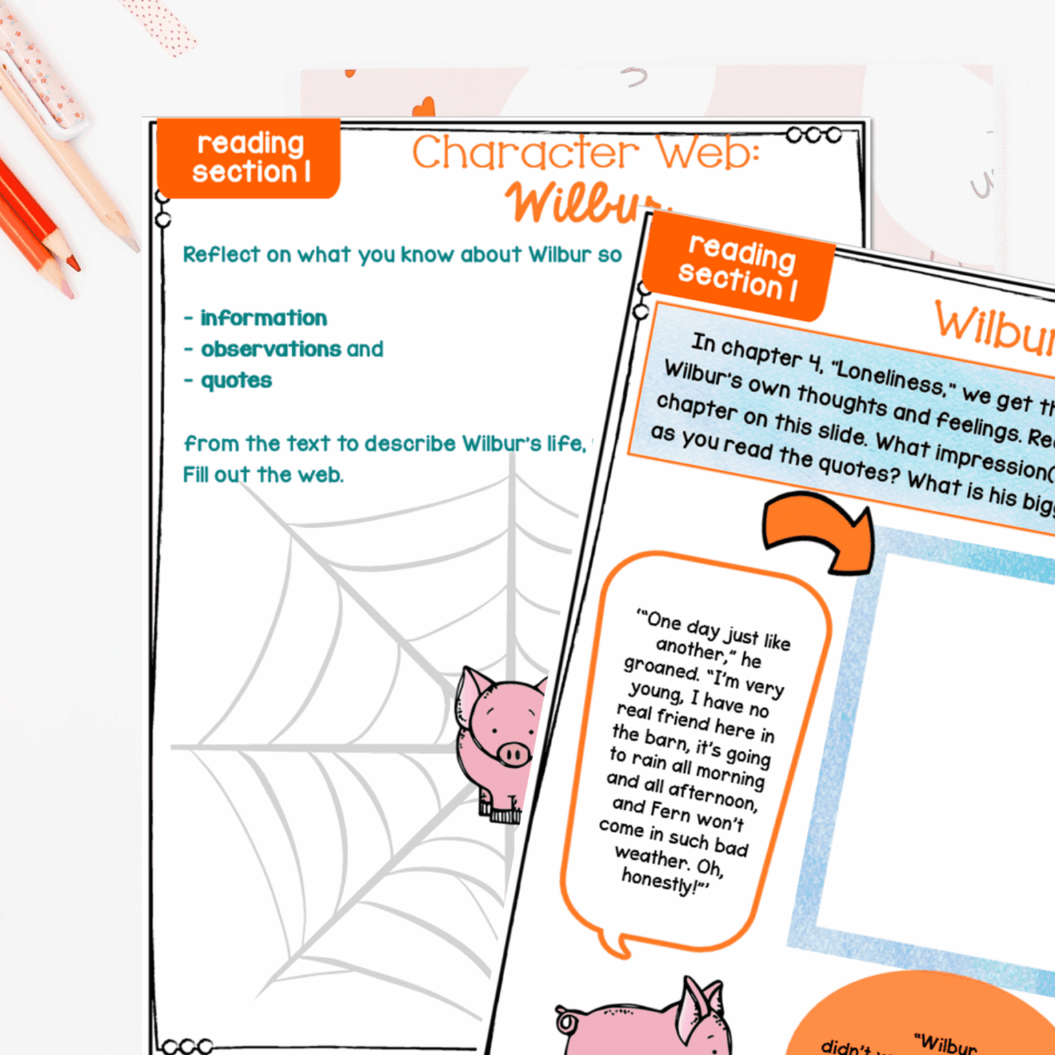 Charlotte’s Web Reading Comprehension Worksheets - Reading ...