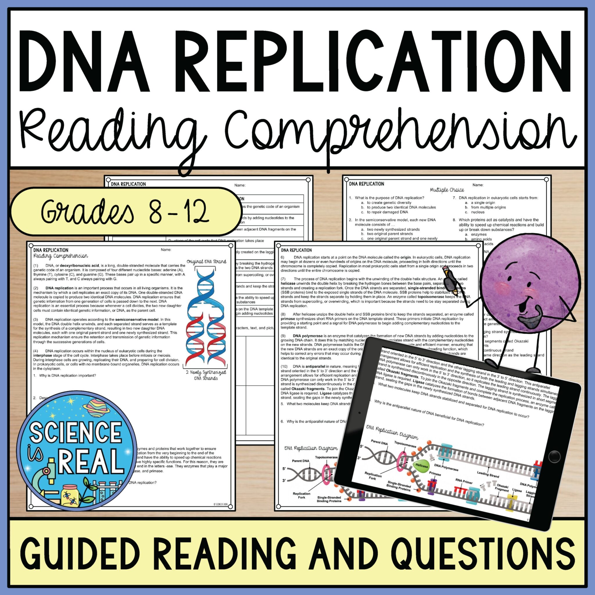 Dna Replication Reading Comprehension Worksheet - Reading Comprehension ...
