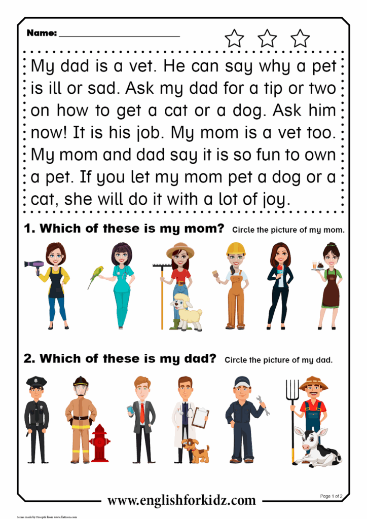 Easy Esl Reading Comprehension Worksheets - Reading Comprehension ...