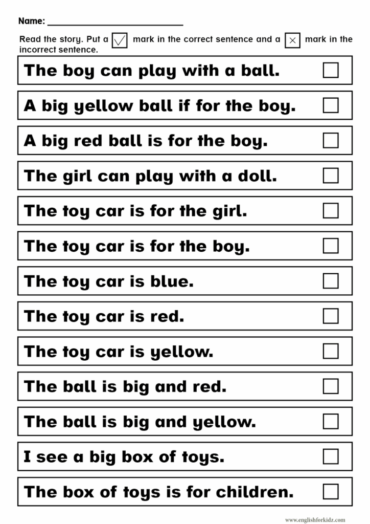 Free Sight Word Reading Comprehension Worksheets - Reading ...