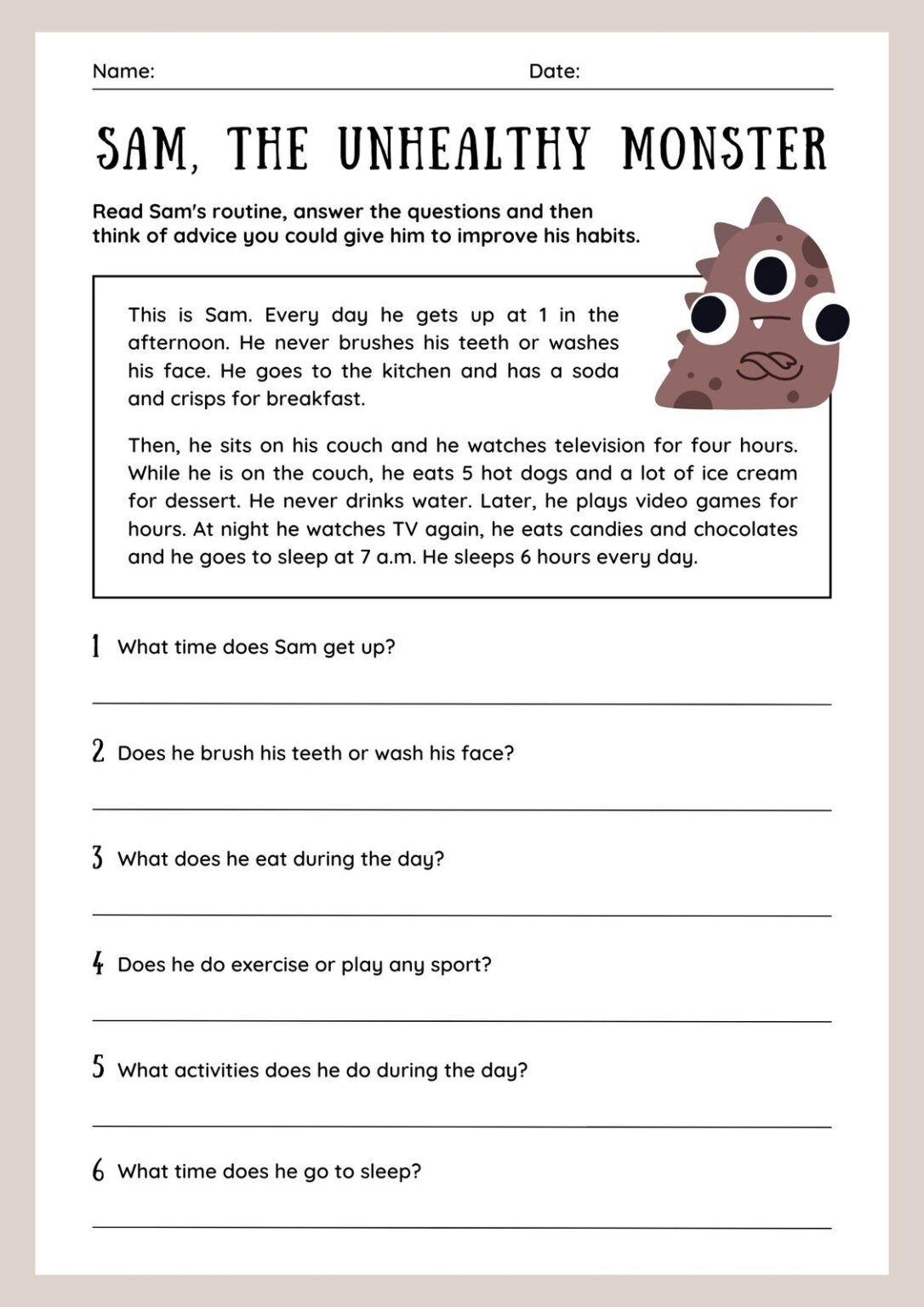 Reading Comprehension 3rd Grade Printable Worksheets - Reading ...