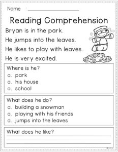 K5 Reading Comprehension Worksheets - Reading Comprehension Worksheets