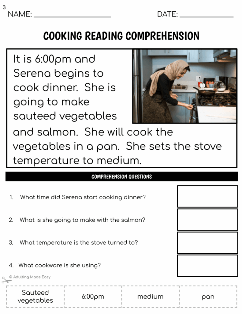 Special Needs Reading Comprehension Worksheets - Reading Comprehension ...