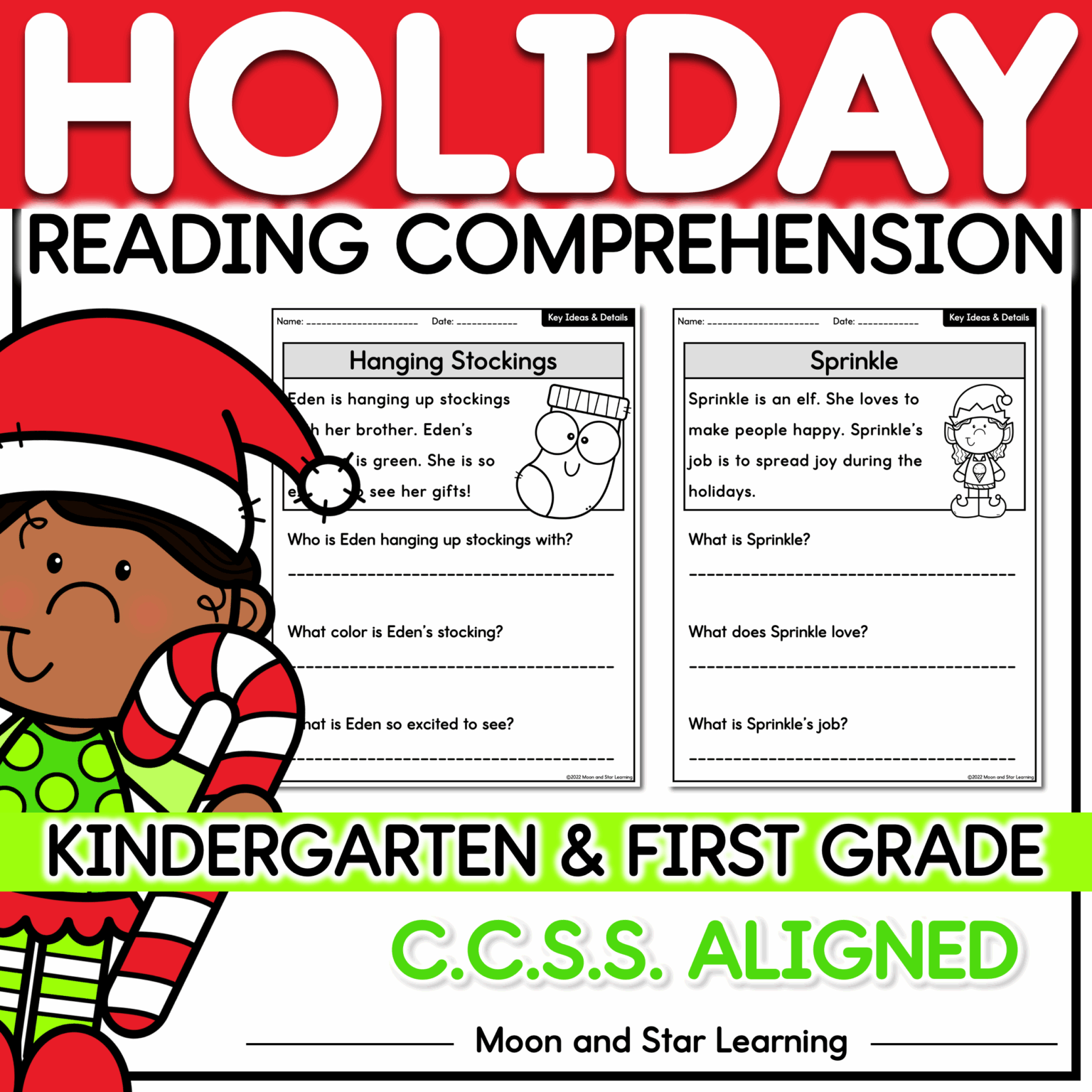 Christmas Reading Comprehension Worksheets 1st Grade - Reading ...