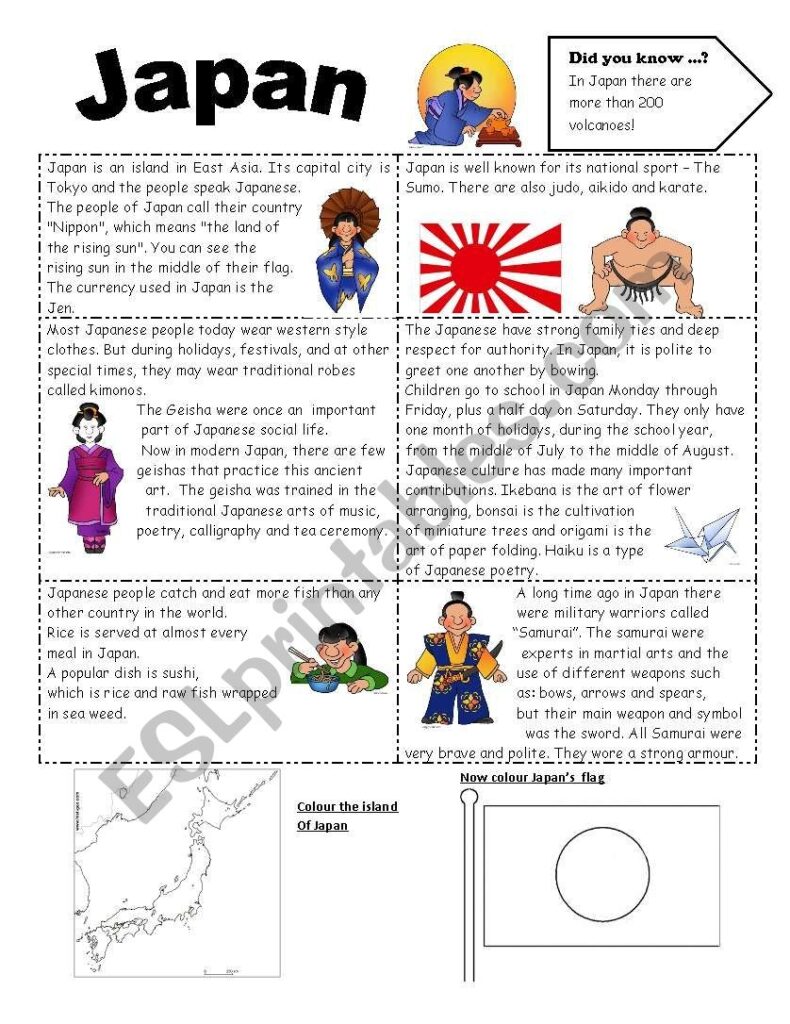 Japan Reading Comprehension Worksheets - Reading Comprehension Worksheets