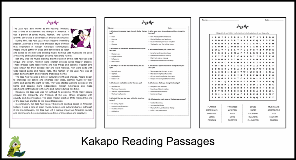 Jazz Reading Comprehension Worksheet - Reading Comprehension Worksheets