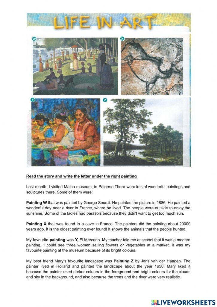 Artist Reading Comprehension Worksheet - Reading Comprehension Worksheets