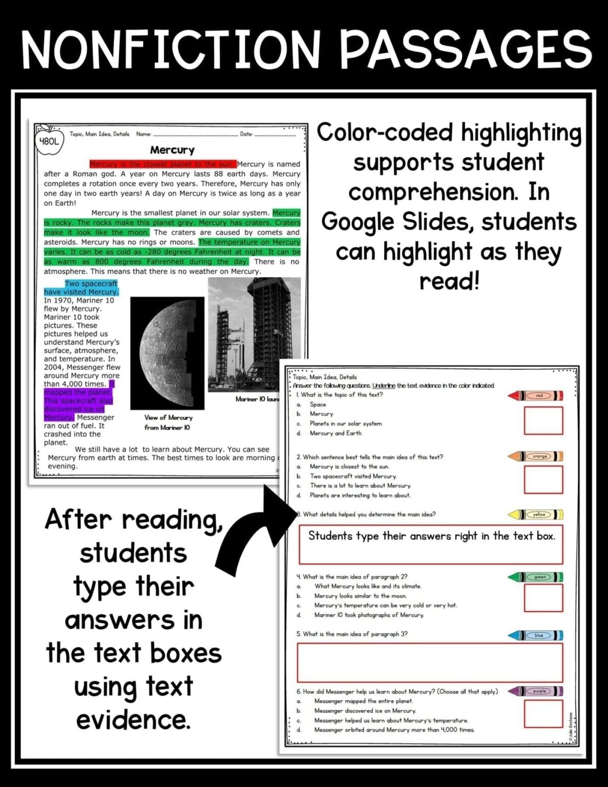 Reading Comprehension Key Details Worksheet - Reading Comprehension ...