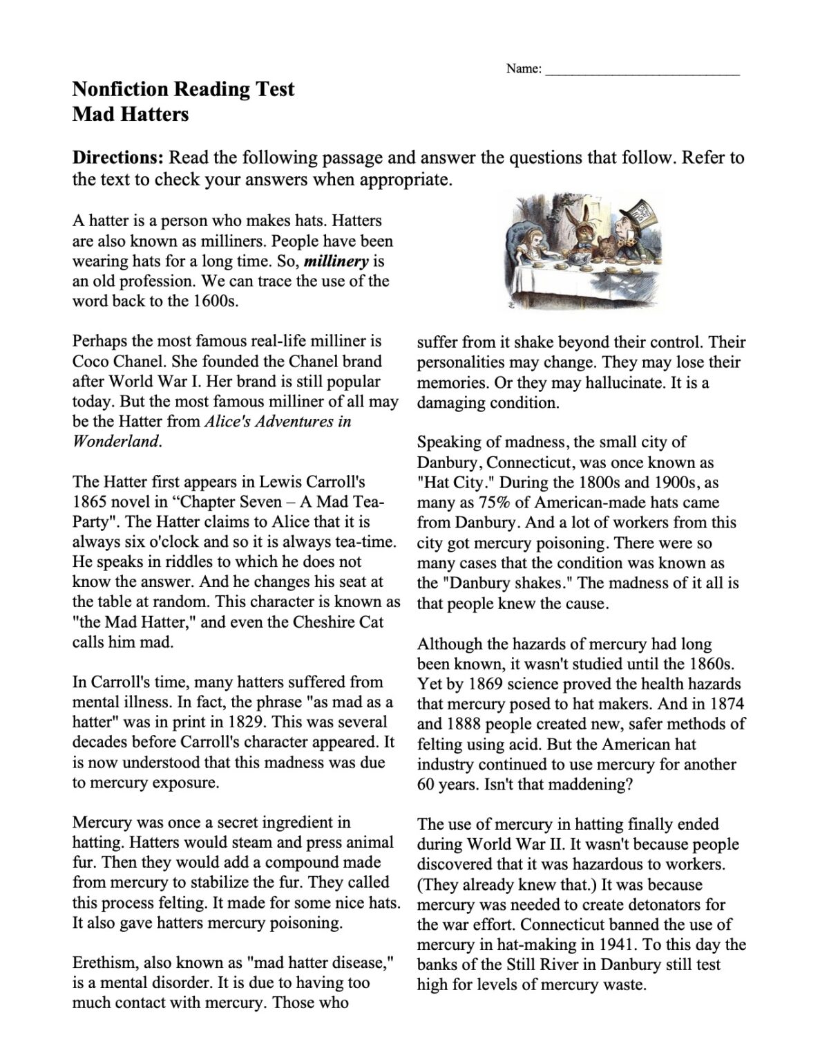 Nonfiction Reading Comprehension Grade 4 Worksheets - Reading ...