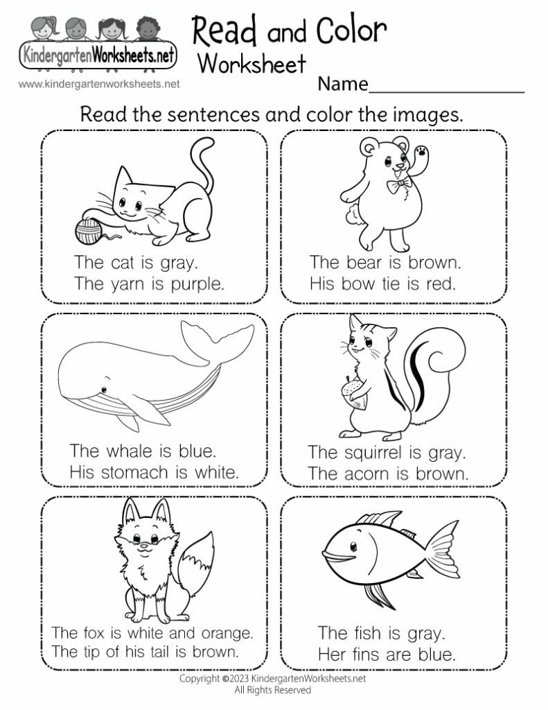 Read And Color Reading Comprehension Worksheets - Reading Comprehension ...