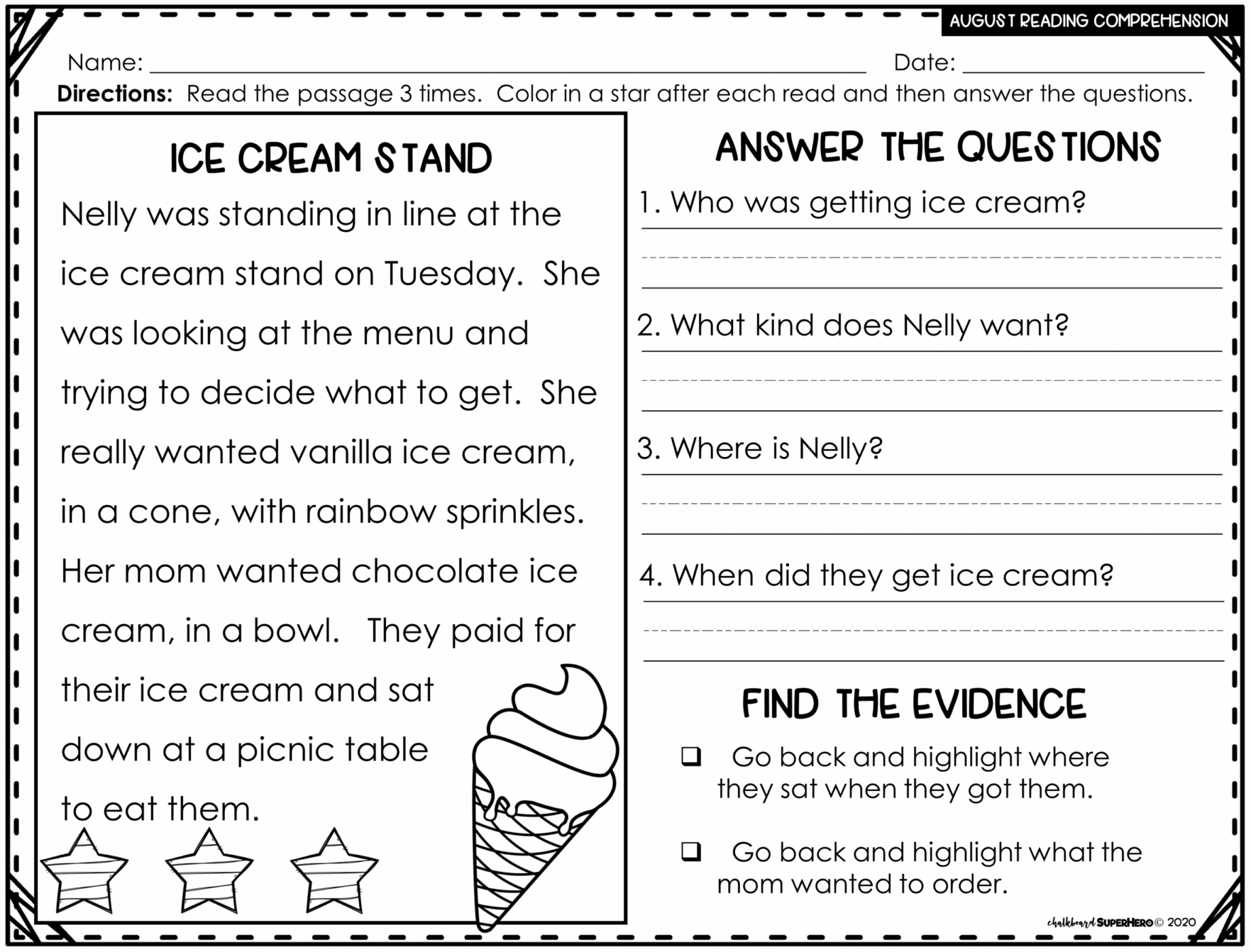Wh Question Reading Comprehension Worksheets - Reading Comprehension ...
