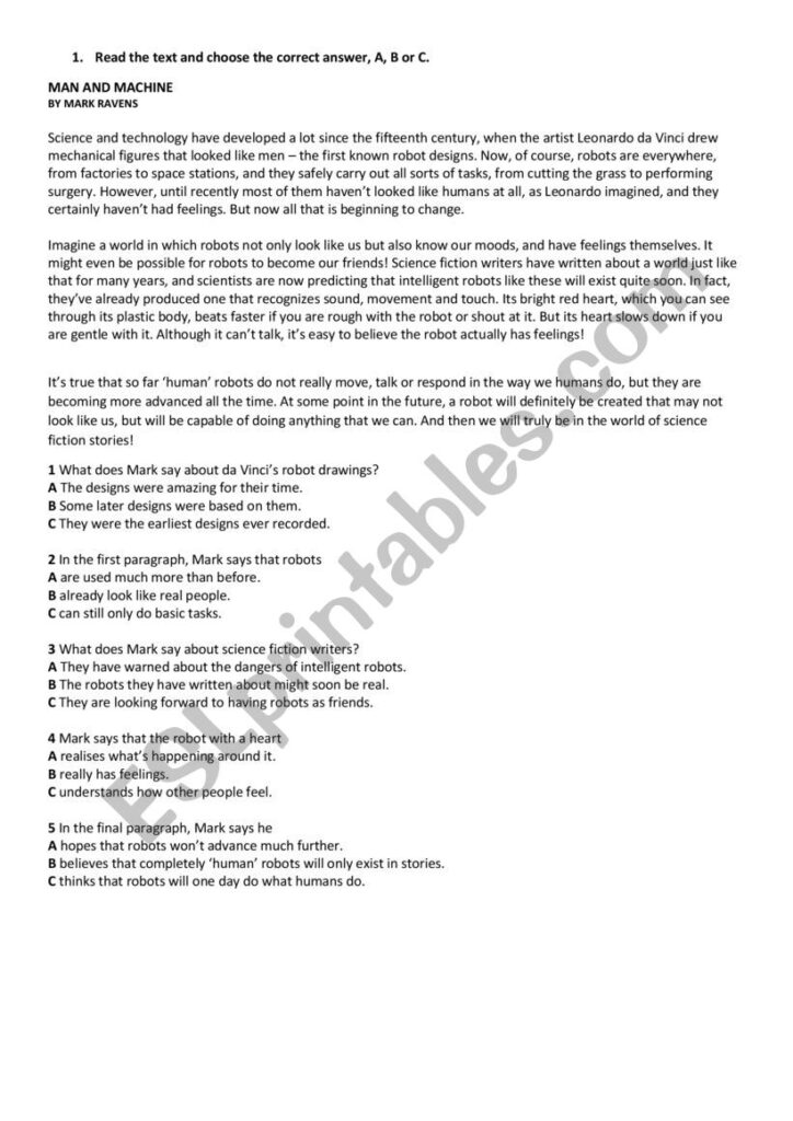 Reading Comprehension B1 Worksheet - Reading Comprehension Worksheets