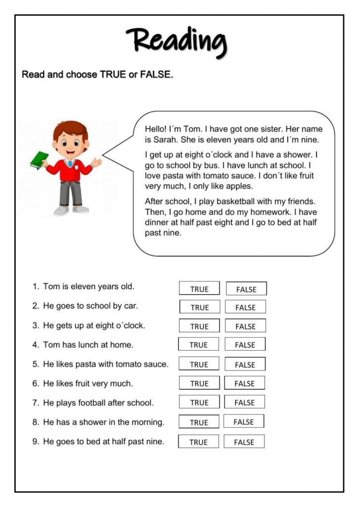Live Worksheets Reading Comprehension Grade 1 - Reading Comprehension ...