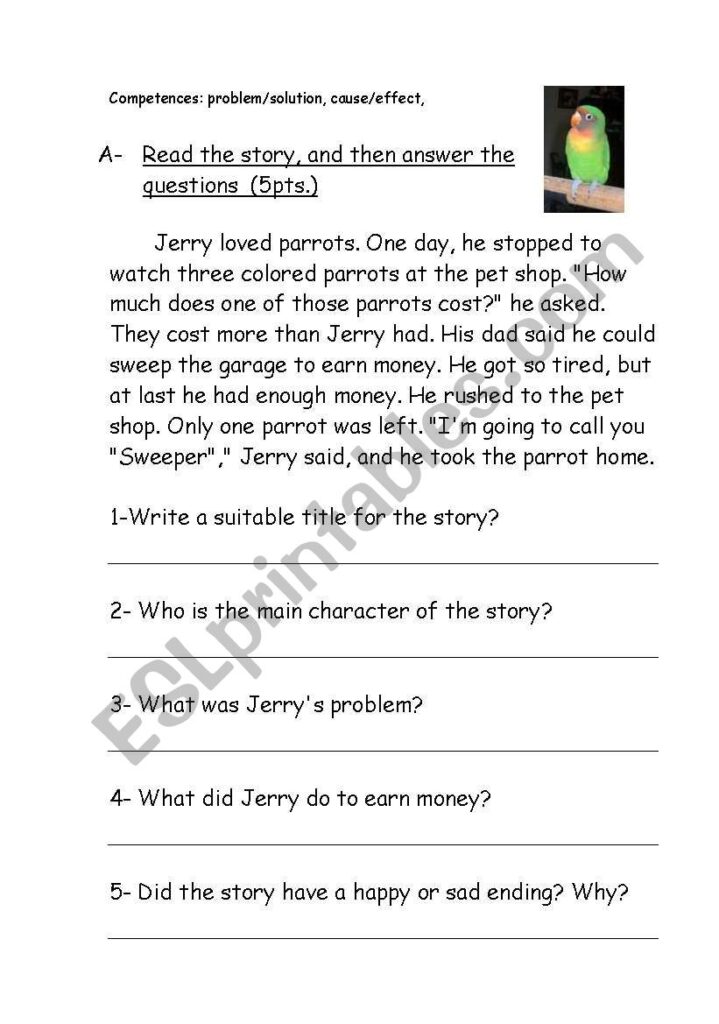Problem And Solution Reading Comprehension Worksheets - Reading ...
