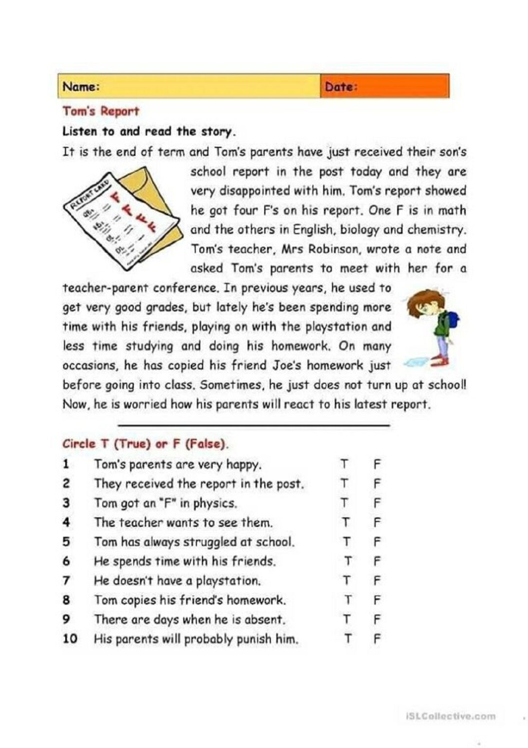 Reading Comprehension True Or False Worksheets - Reading Comprehension ...