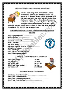 Reading Comprehension Worksheets Wh Questions - Reading Comprehension ...