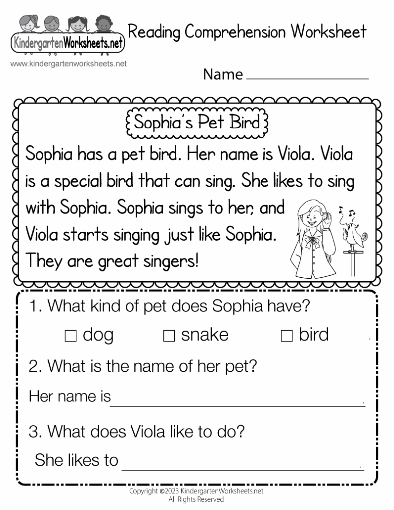 Reading Comprehension Worksheets Pdf - Reading Comprehension Worksheets