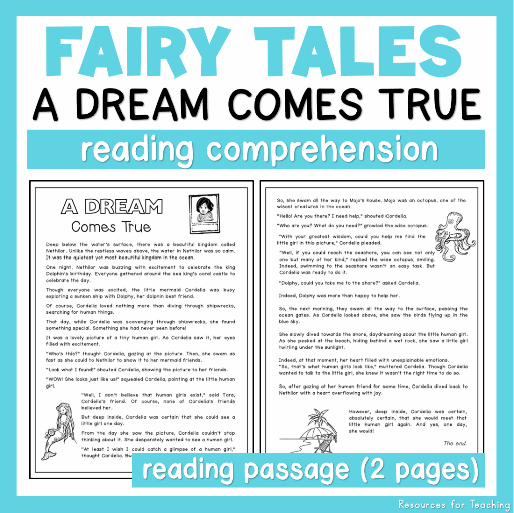 Fairy Tale Reading Comprehension Worksheets - Reading Comprehension ...