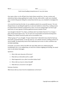 10th Grade Reading Comprehension Worksheets - Reading Comprehension ...