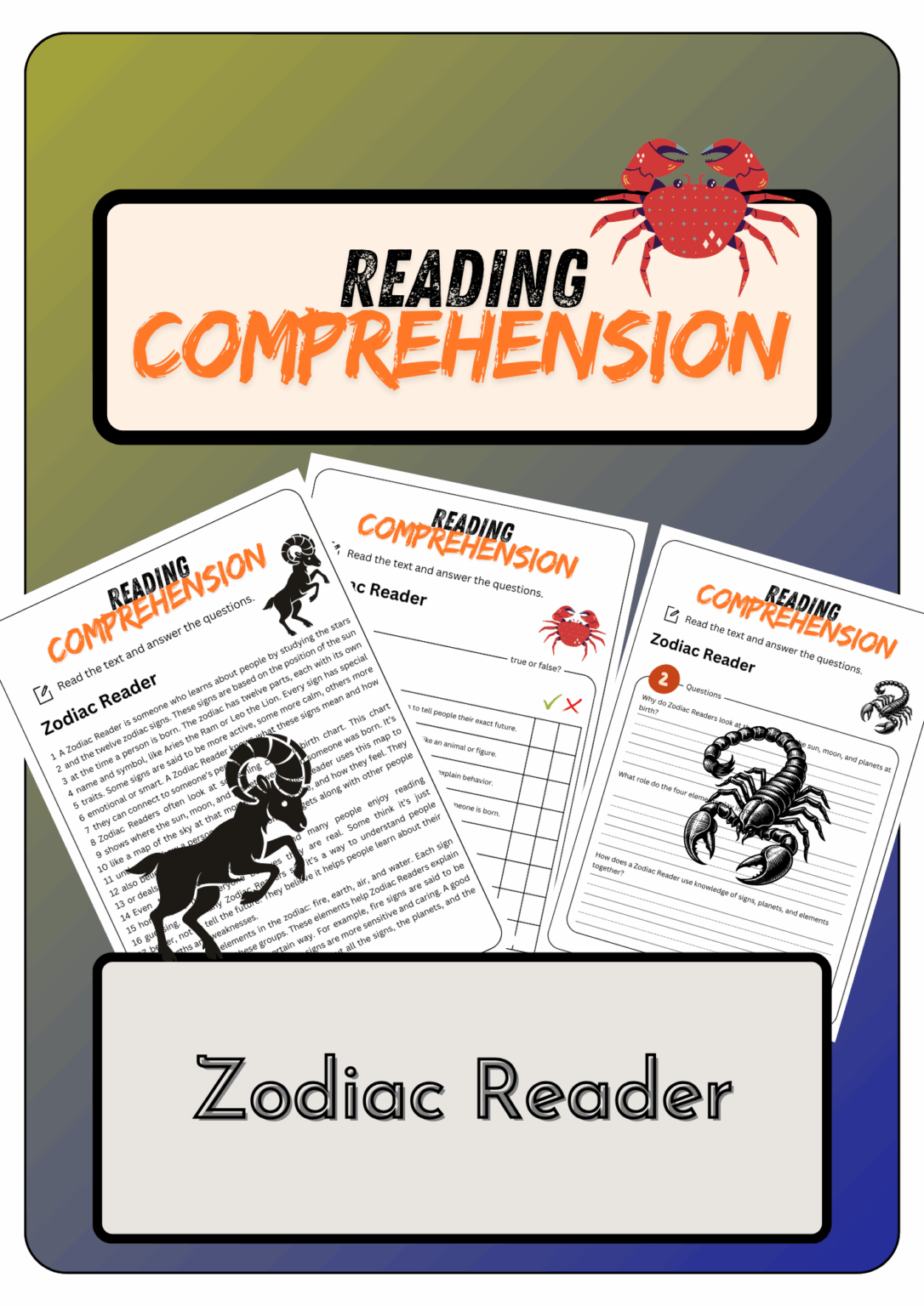 Zodiac Signs Reading Comprehension Worksheets - Reading Comprehension ...