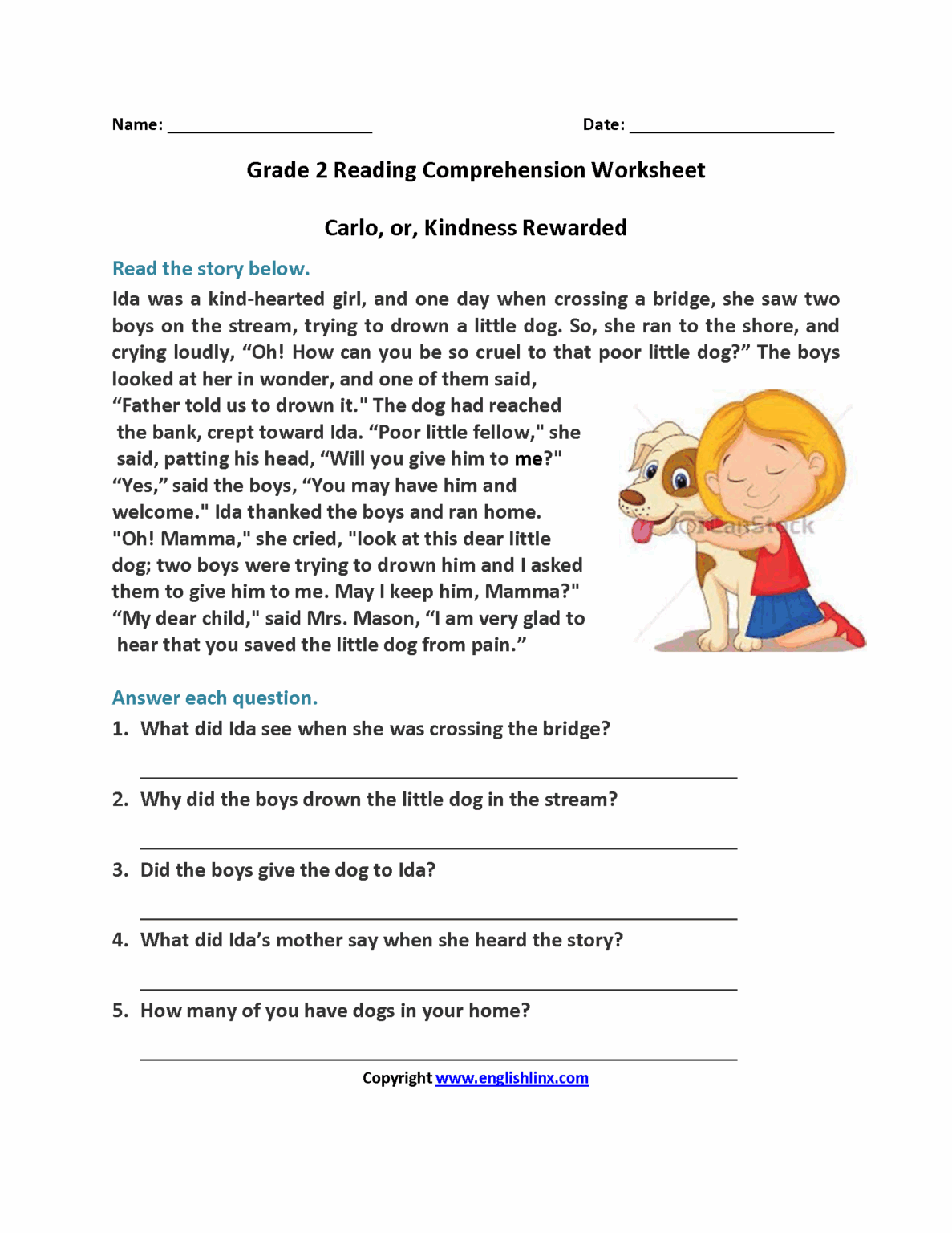 Grade 2 Reading Comprehension Worksheet - Reading Comprehension Worksheets