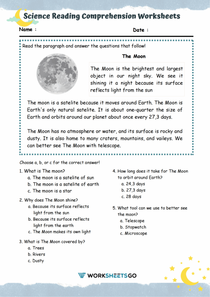 4th Grade Science Reading Comprehension Worksheets - Reading ...