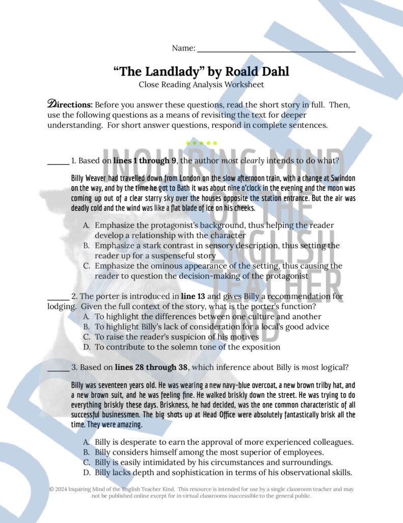 Roald Dahl Reading Comprehension Worksheets - Reading Comprehension ...