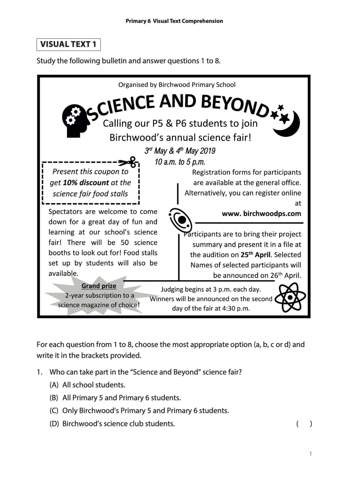 Visual Reading Comprehension Worksheets - Reading Comprehension Worksheets