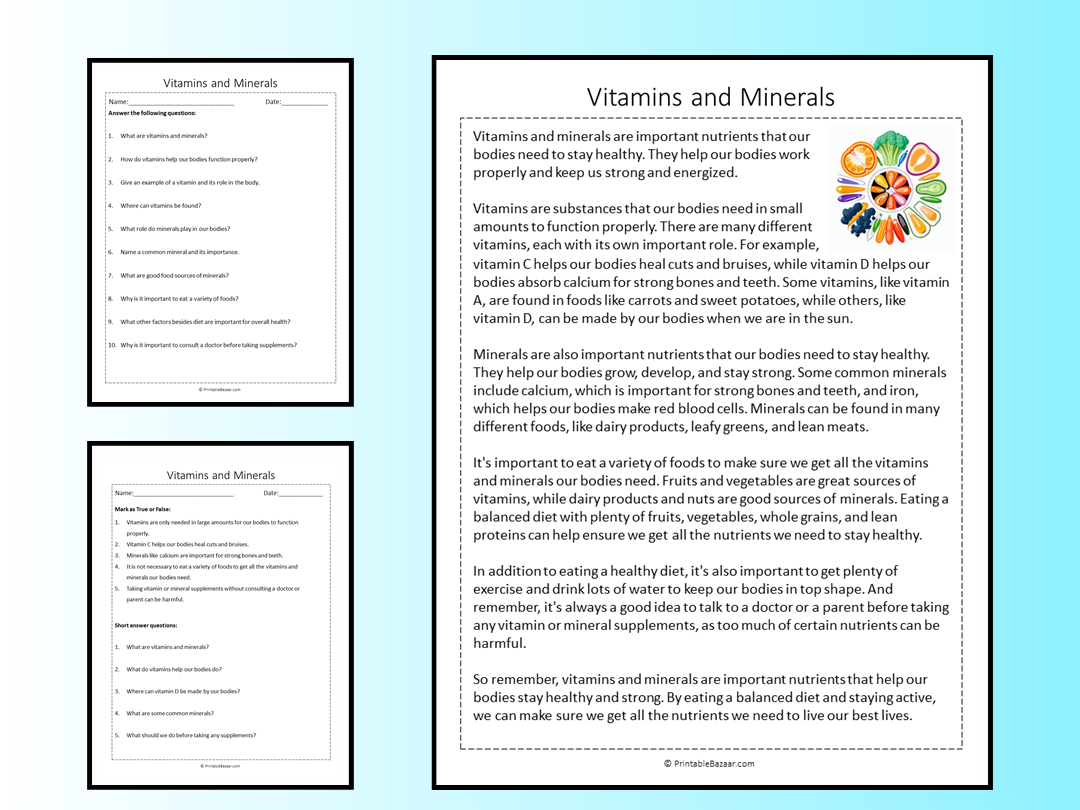 Minerals Reading Comprehension Worksheet - Reading Comprehension Worksheets