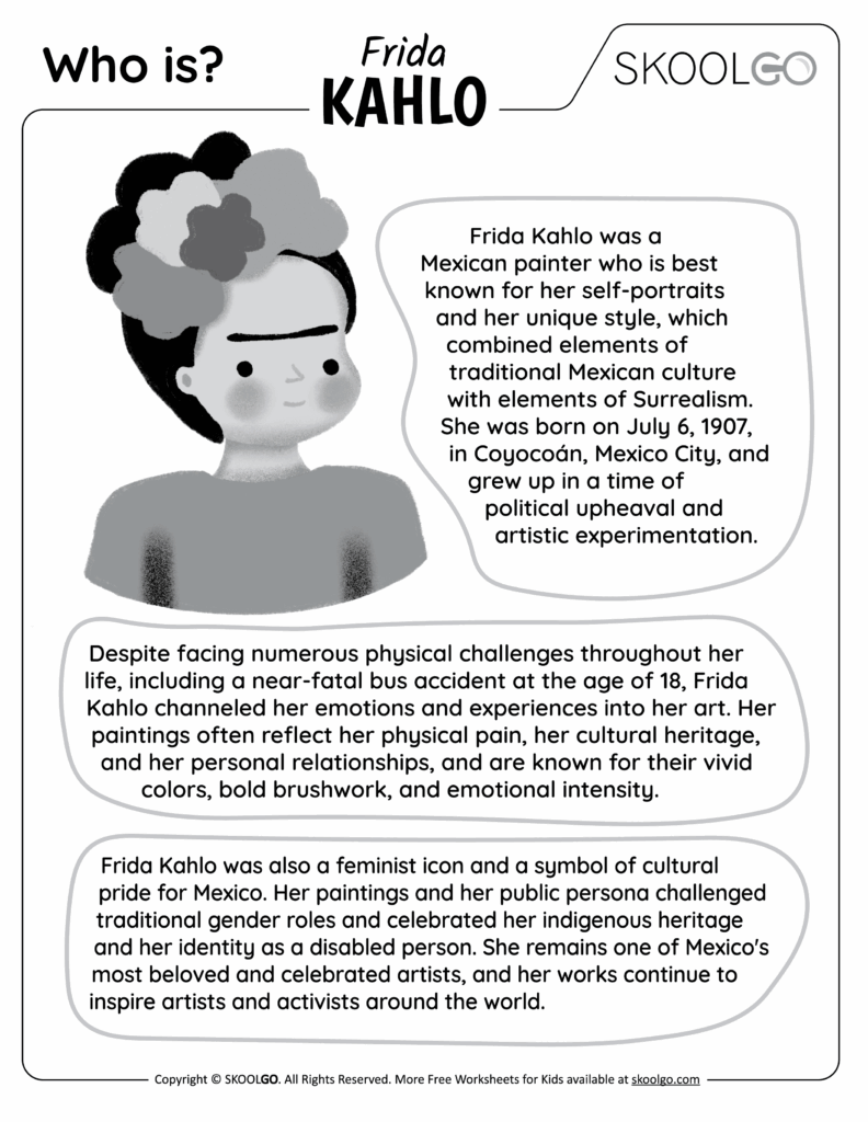 Frida Kahlo Reading Comprehension Worksheet - Reading Comprehension ...