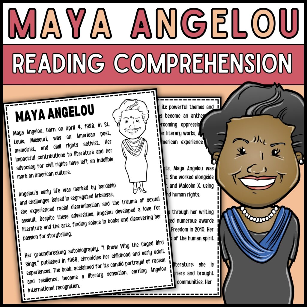 Maya Angelou Reading Comprehension Worksheet - Reading Comprehension ...